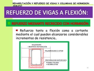 Rehabilitación y refuerzo de vigas y columnas de hormigon armado 2 | PPTX