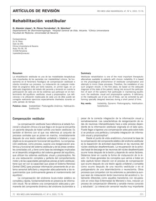Rehabilitacion_vestibular para medico de primer contacto | PDF