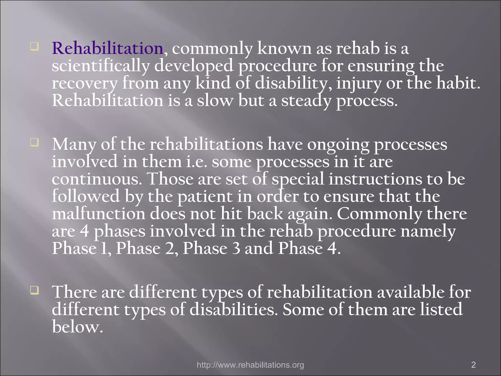 Types of Rehabilitation | PPT