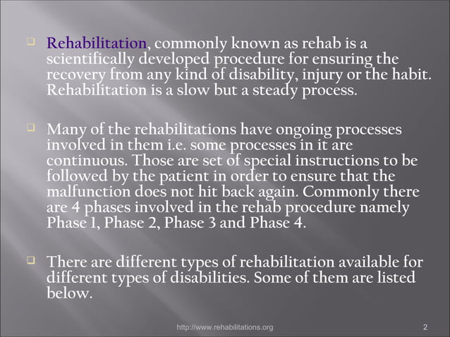 Types of Rehabilitation | PPT