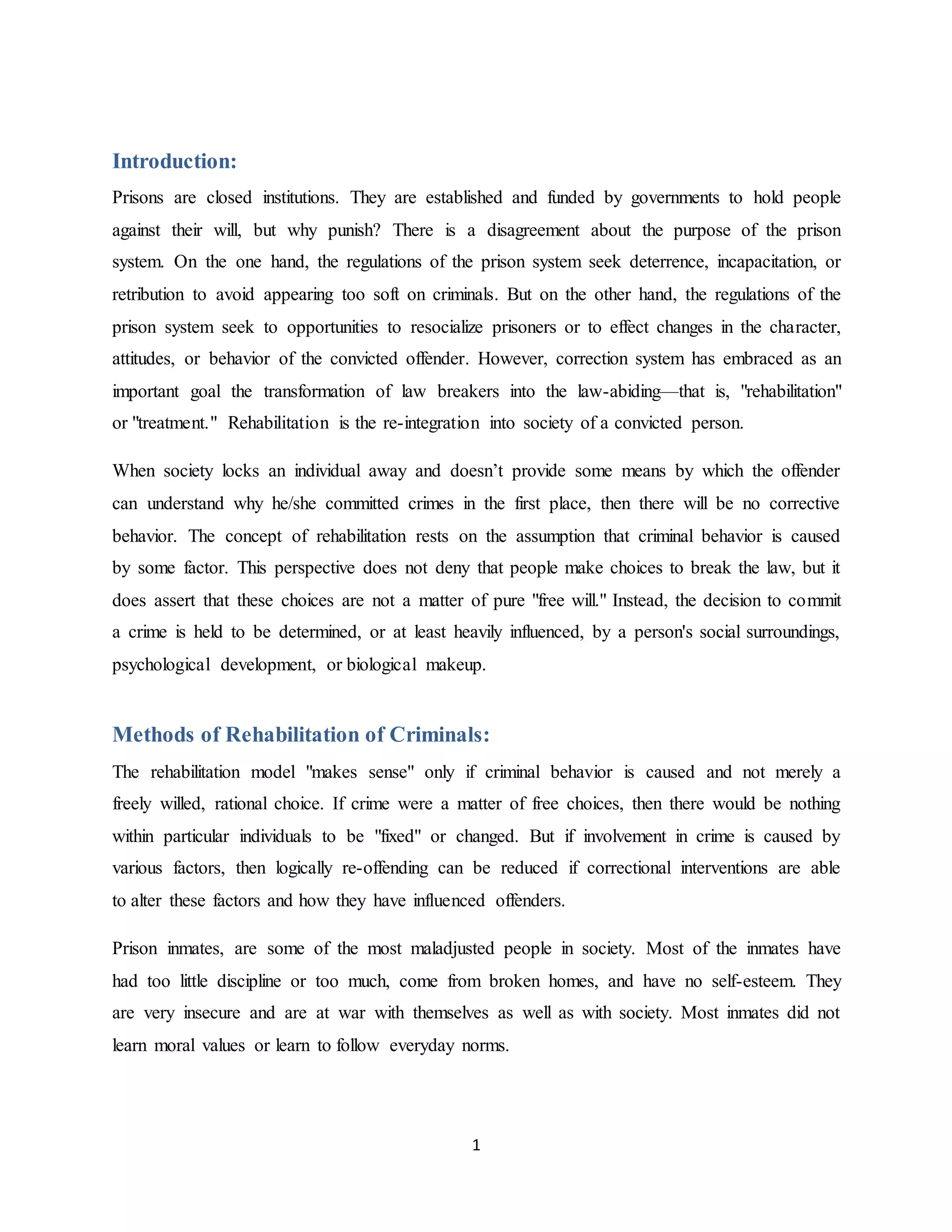 Methods of Rehabilitation | DOCX