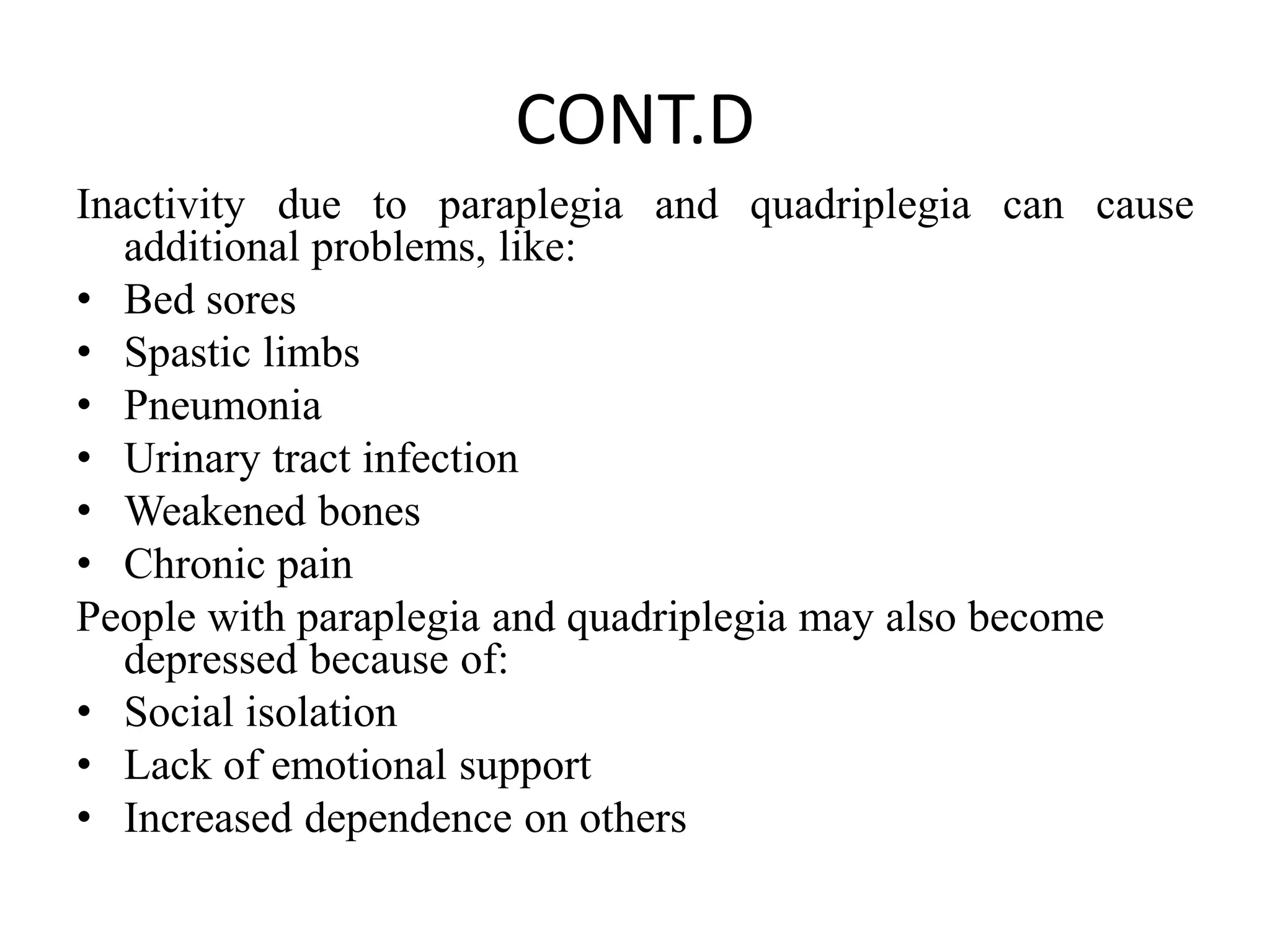 Rehabilitation for paraplegia and quadriplegia | PPTX