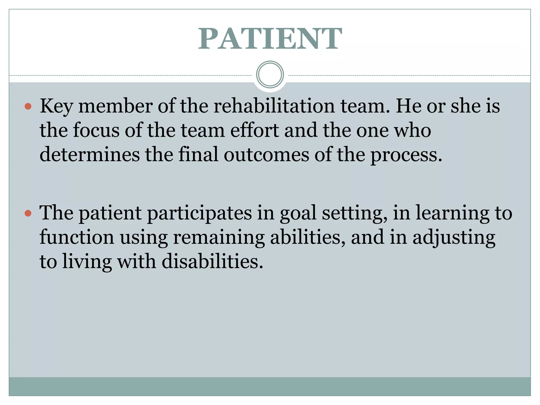 Rehabilitation | PPTX | Physical Therapy | Wellness