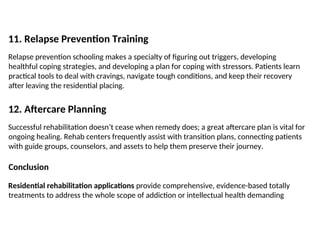 Key Services Provided by Rehabilitation Centers | DOC