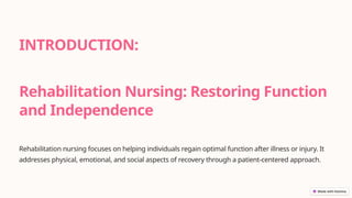 REHABILITATION presentation ppt with images | PPT
