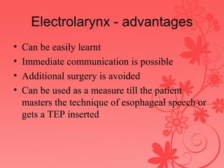 Rehabilitation after laryngectomy | PPT