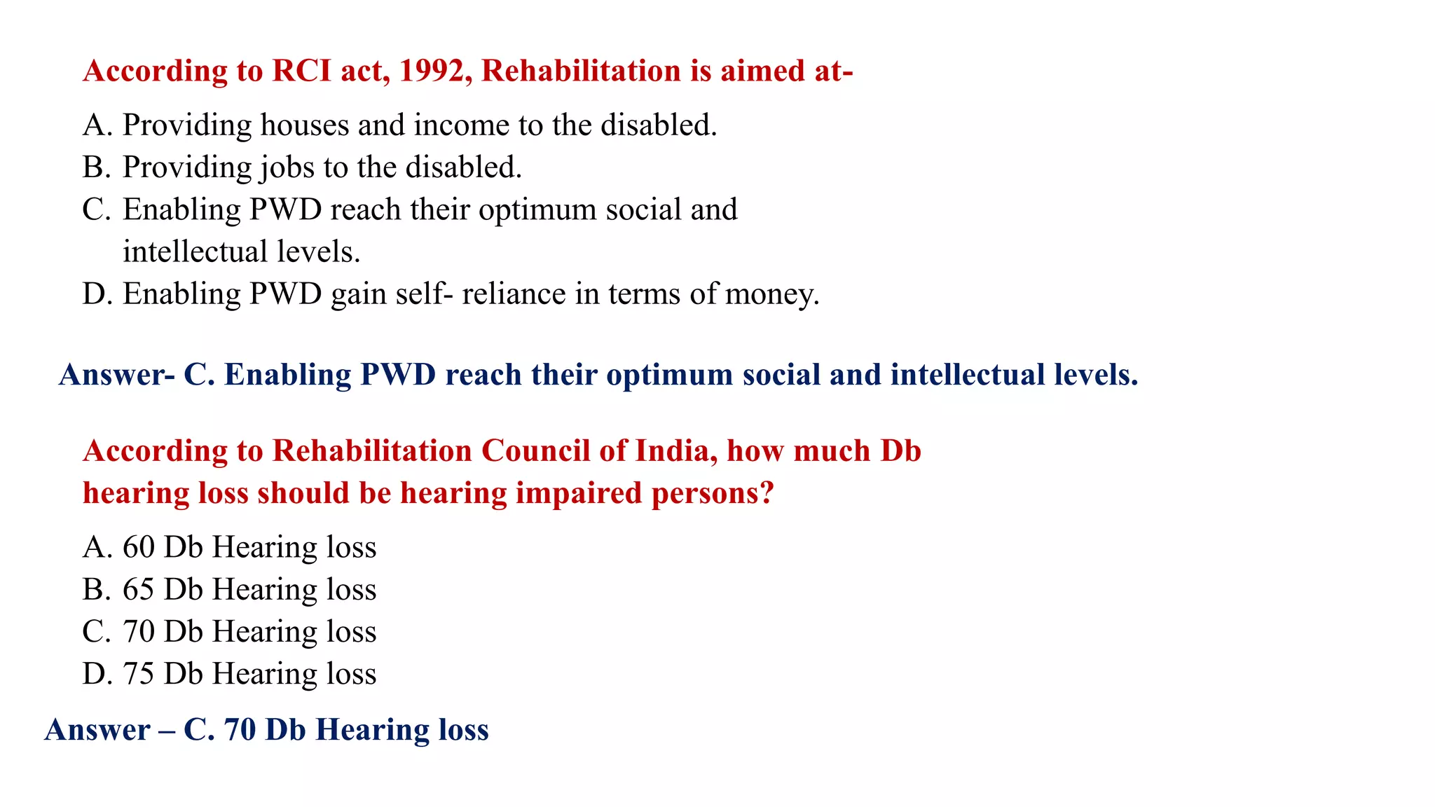 Rehabilitation council of India act,1992 | PPTX