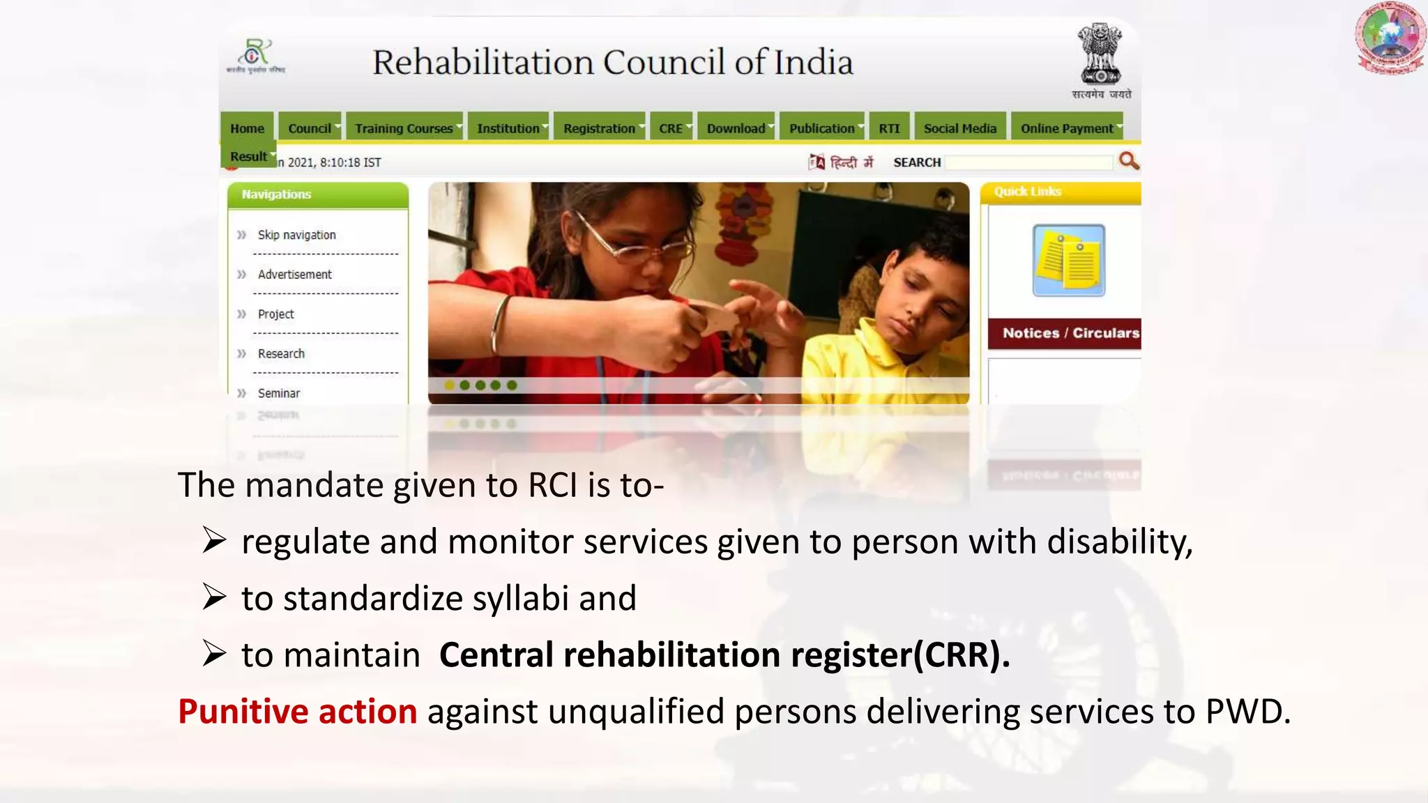 Rehabilitation council of India act,1992 | PPTX