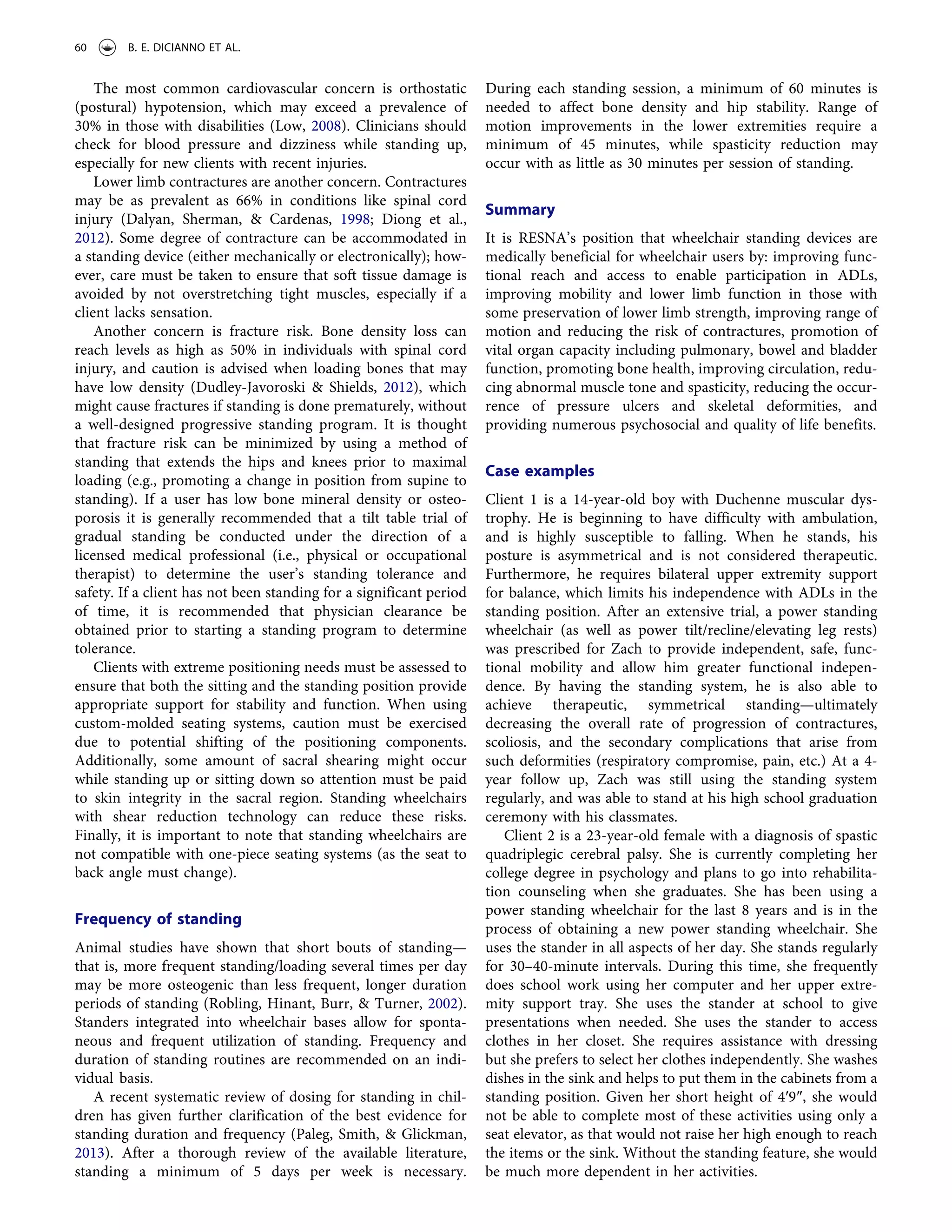 RESNA: application of wheelchair standing devices 2013 | PDF