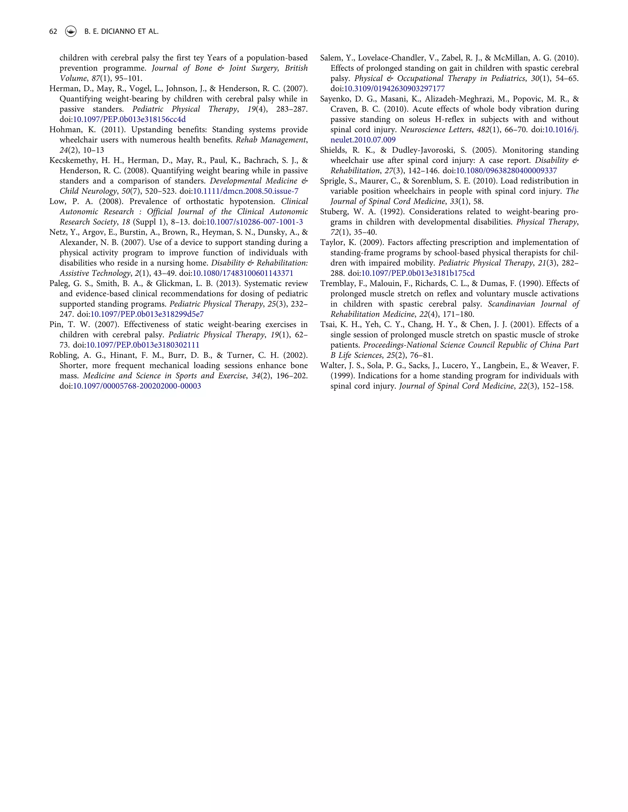 RESNA: application of wheelchair standing devices 2013 | PDF