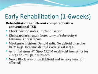 Rehabilitation following a reversed total shoulder arthroplasty nwulg ...