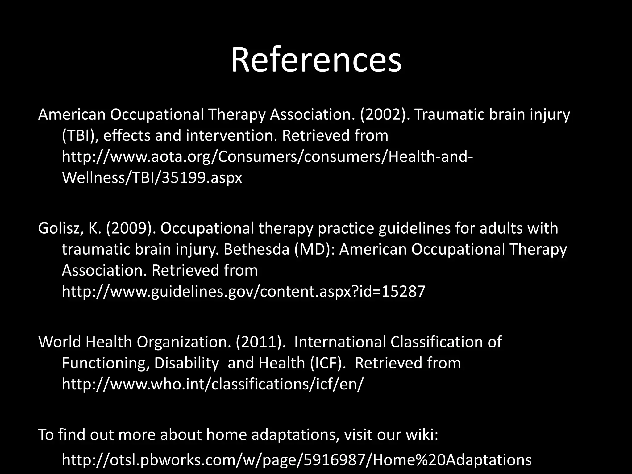 Rehabilitation for a patient with a TBI | PPTX
