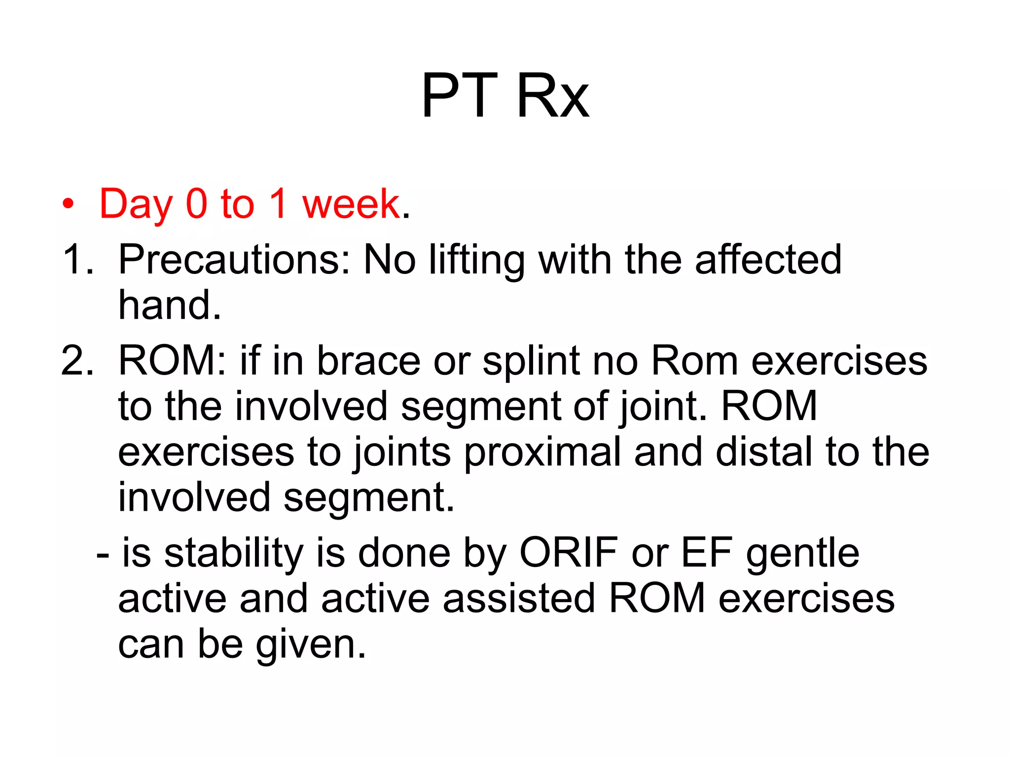 Rehabilitation for upper limb fracture | PPTX
