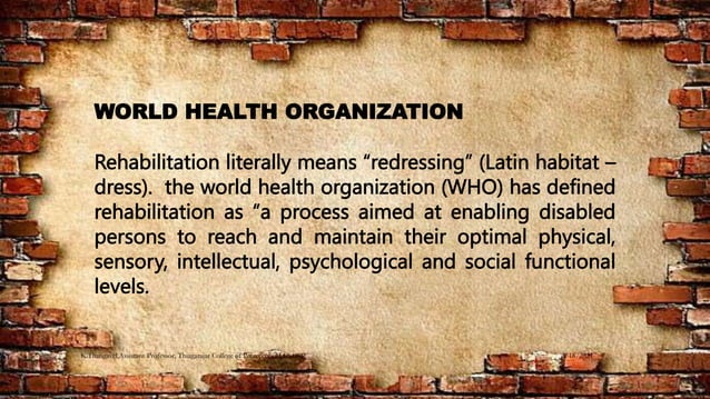 REHABILITATION MODEL OF DISABILITY | PPTX | Physical Therapy | Wellness