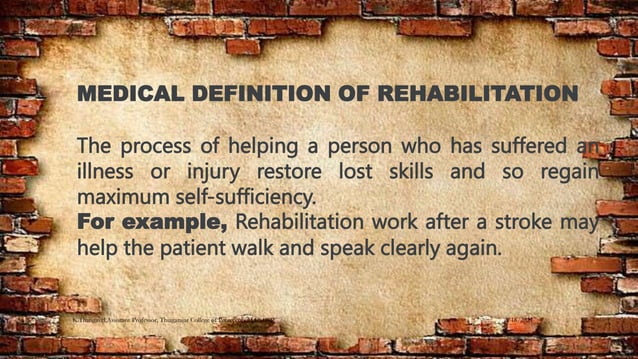 REHABILITATION MODEL OF DISABILITY | PPTX | Physical Therapy | Wellness