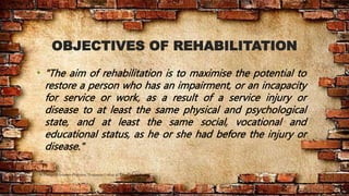 REHABILITATION MODEL OF DISABILITY | PPTX