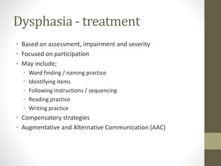 Rehabilitation of adult communication deficits | PPTX