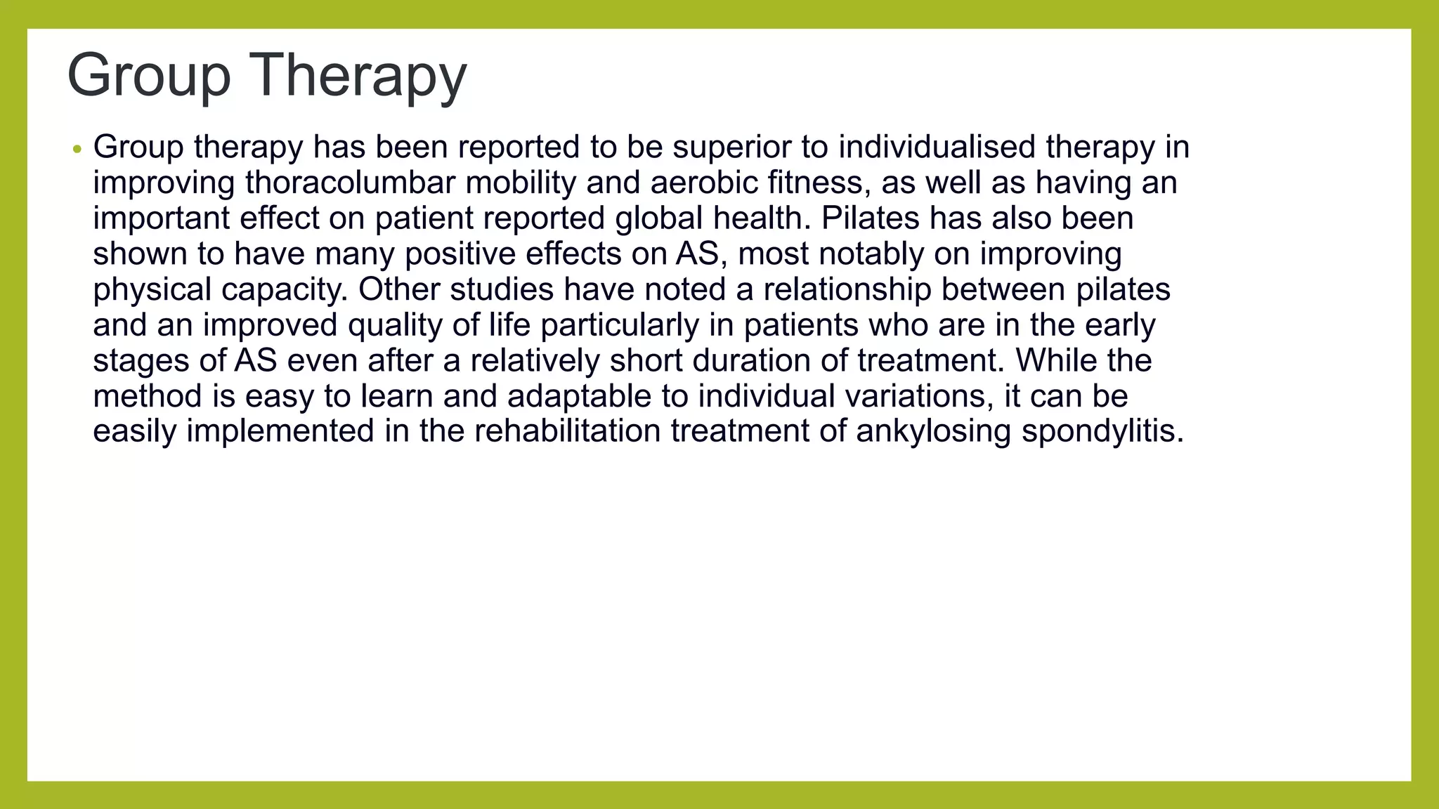 Rehabilitation of ankylosing spondylitis | PPTX