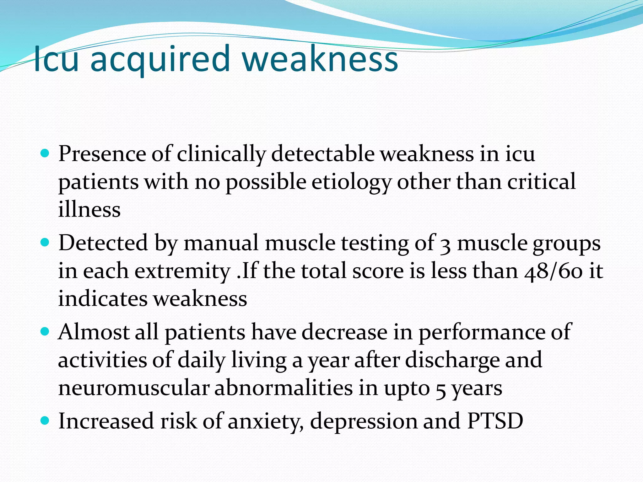 Rehabilitation of icu patients | PPTX