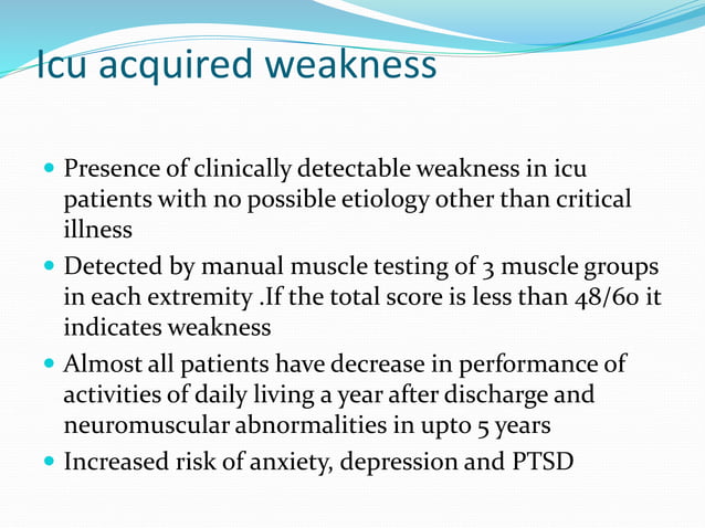 Rehabilitation of icu patients | PPTX | First Aid | Injuries