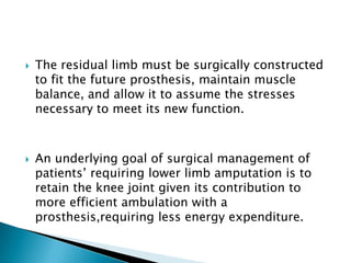 Rehabilitation of lower limb amputee | PPTX