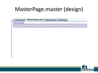 Master page in ASP . NET | PPTX | Web Design and HTML | Internet