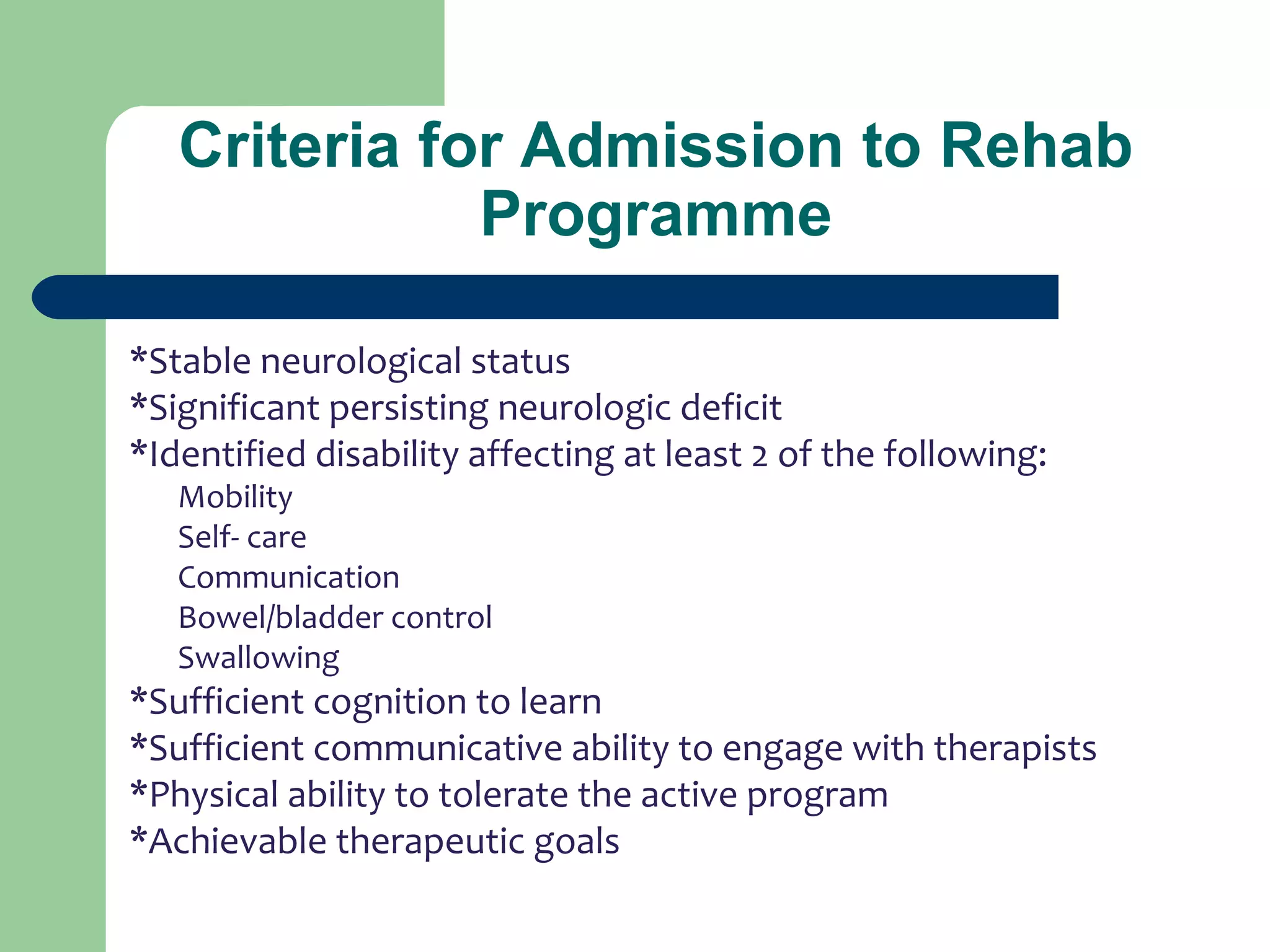 Post stroke rehabilitation | PPT