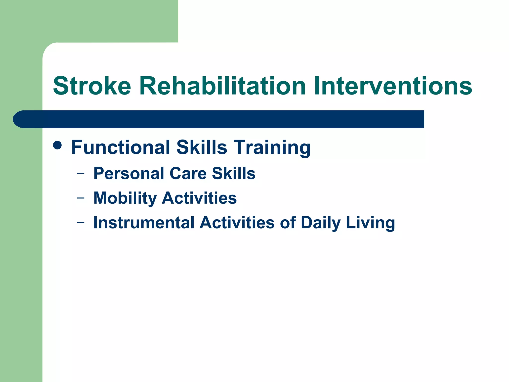 Post stroke rehabilitation | PPT