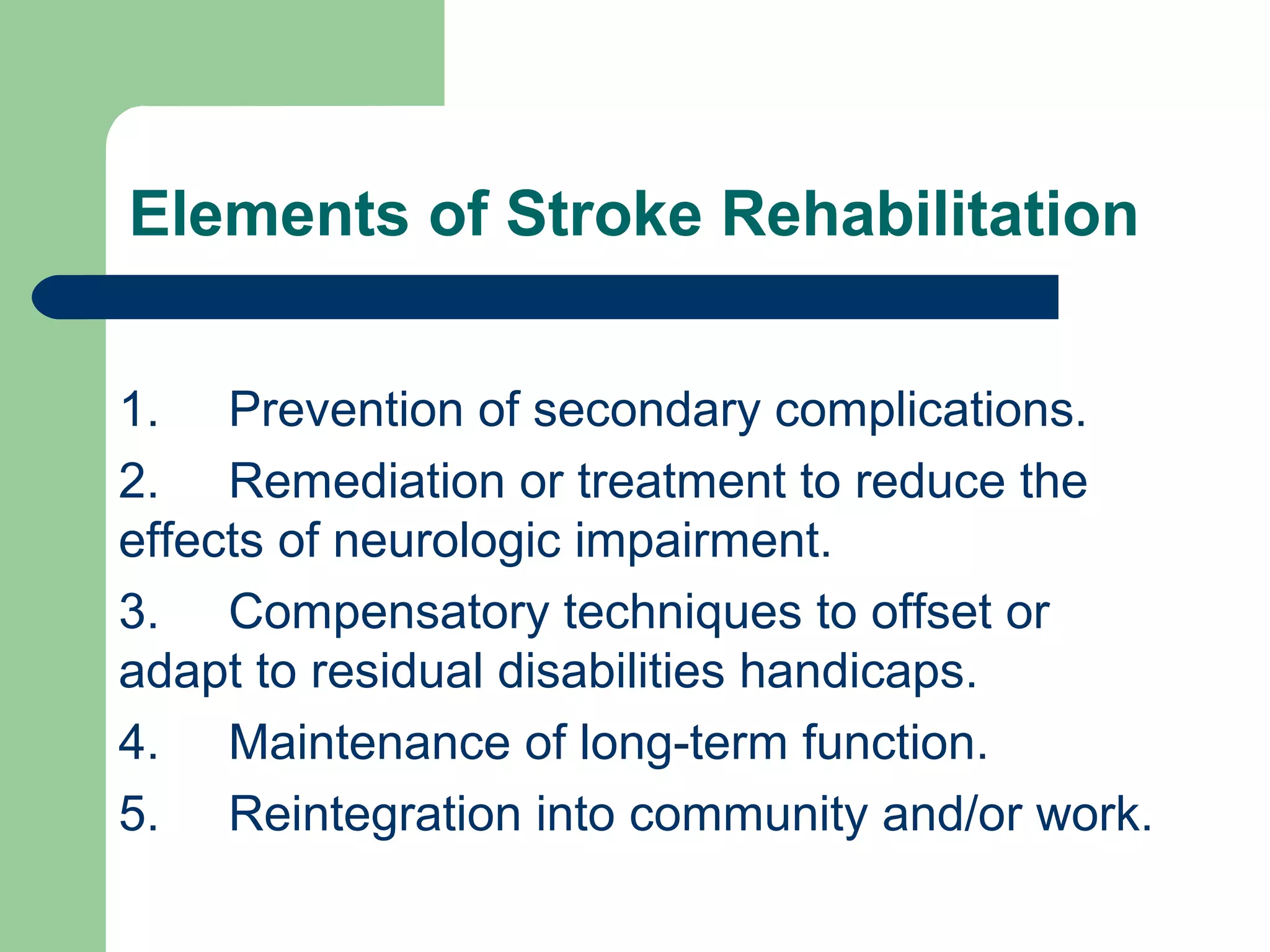 Post stroke rehabilitation | PPT