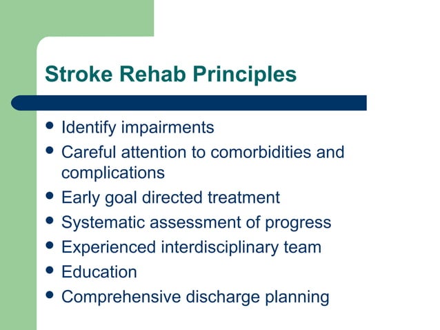Post stroke rehabilitation | PPT