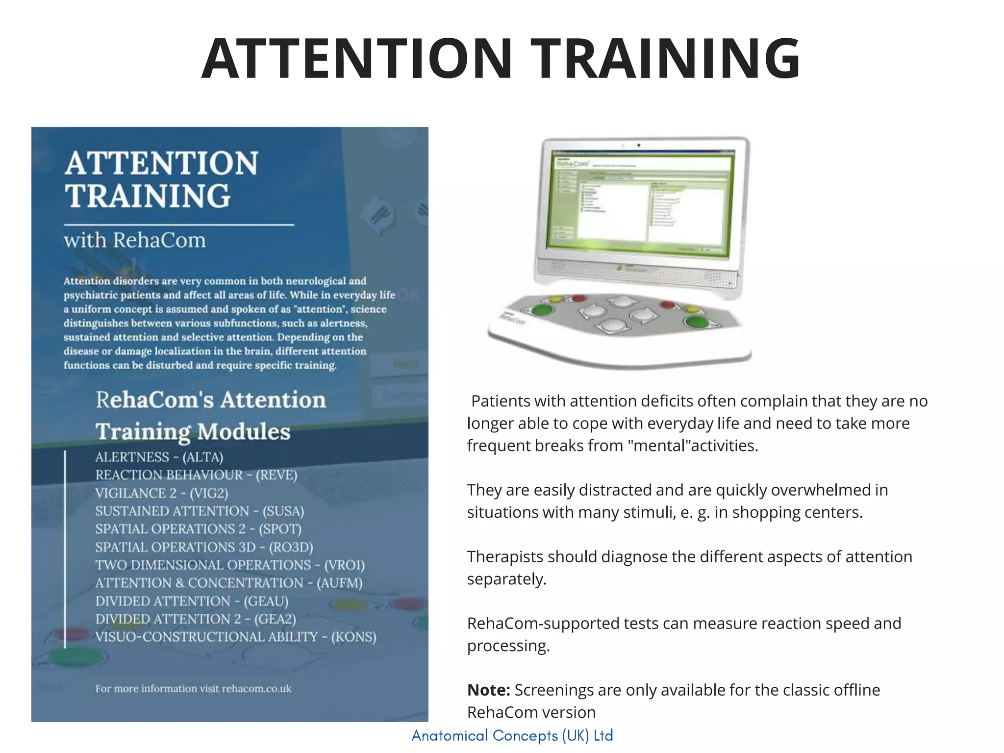 RehaCom software for cognitive rehabilitation | PPT