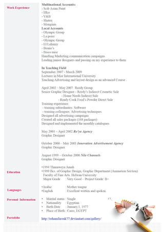 Reham Farouk Cv | PDF