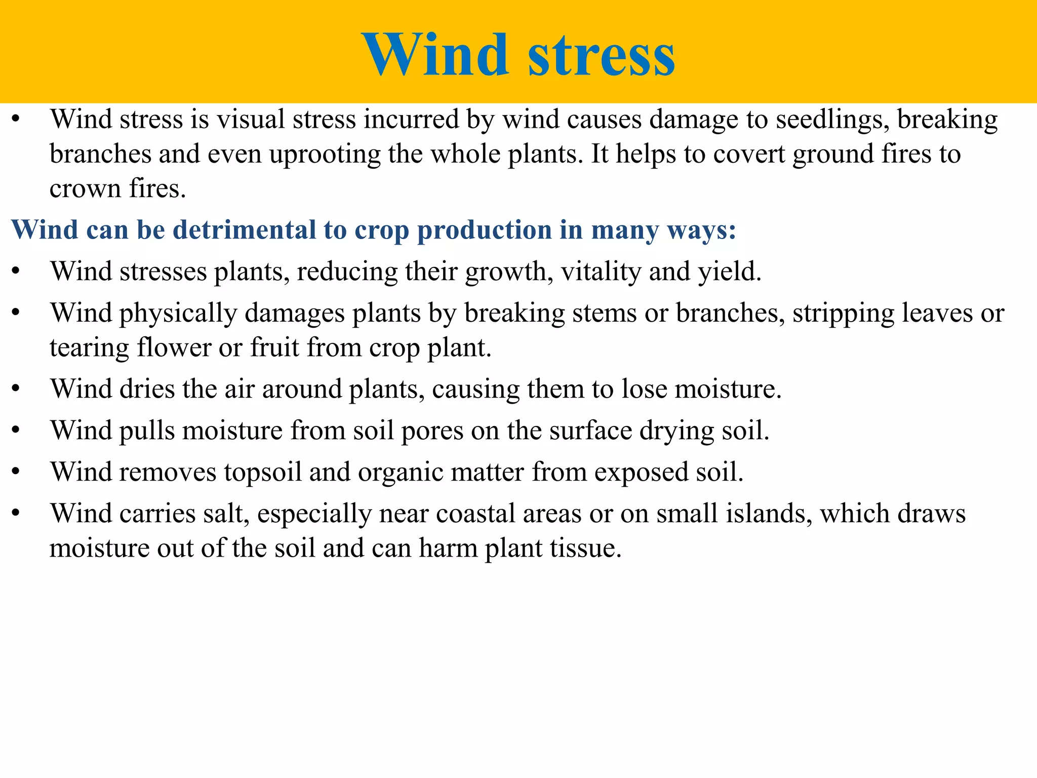 abiotic stress and its management in fruit crops | PPTX