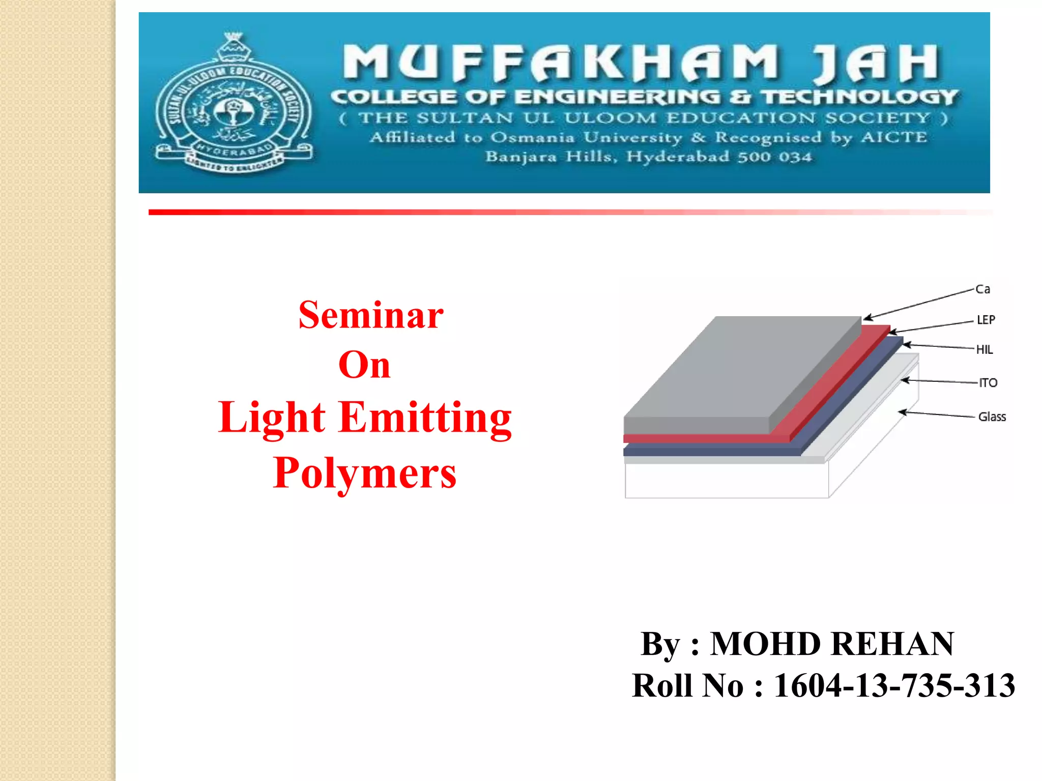 light emmiting polymer | PPTX