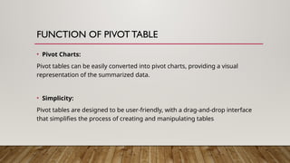 Rehan PPT.pptx power point presentation on pivot table functions in ms ...