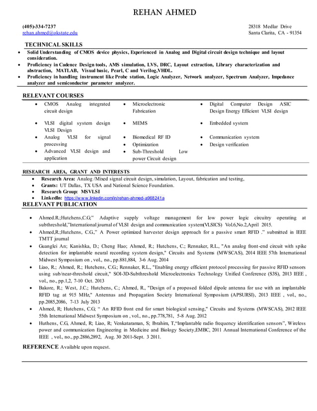 Rehan resume3 2016 | DOCX | Internet of Things | Internet