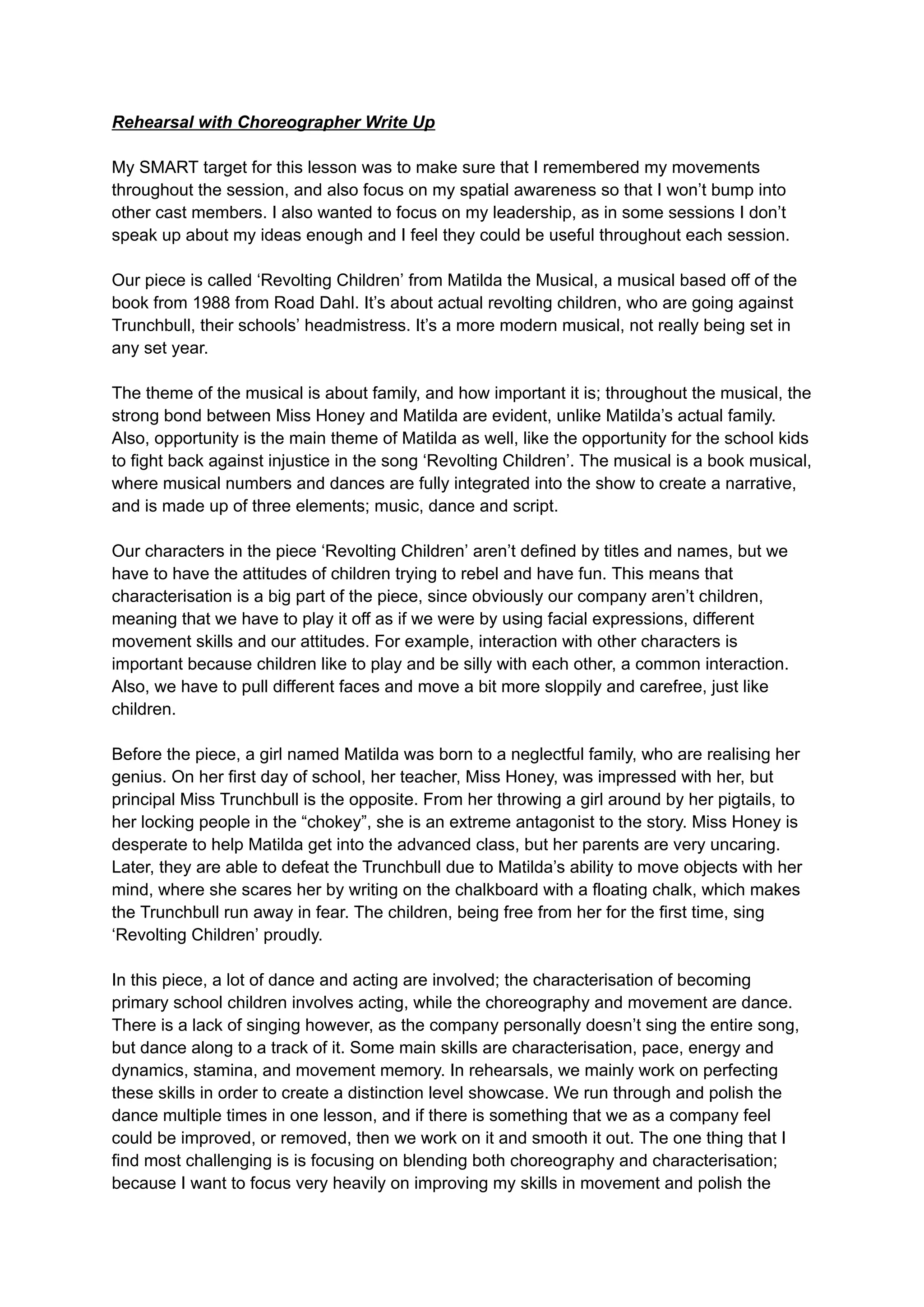 Rehearsal with Choreographer, matilda write up - Google Docs.pdf
