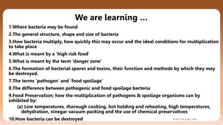 Food Hygiene 2 - Bacteria and their characteristics.pptx