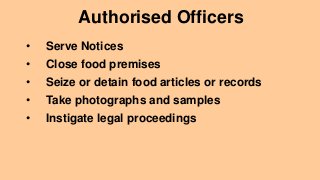 Rehis 9 Food Safety Legislation | PPTX