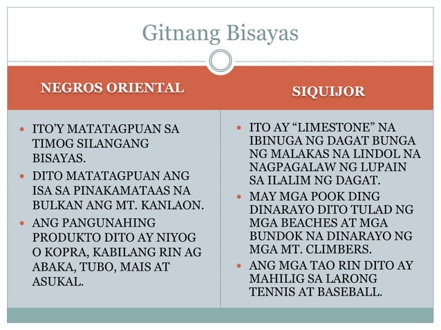 Rehiyon vii gitnang bisayas | PPTX