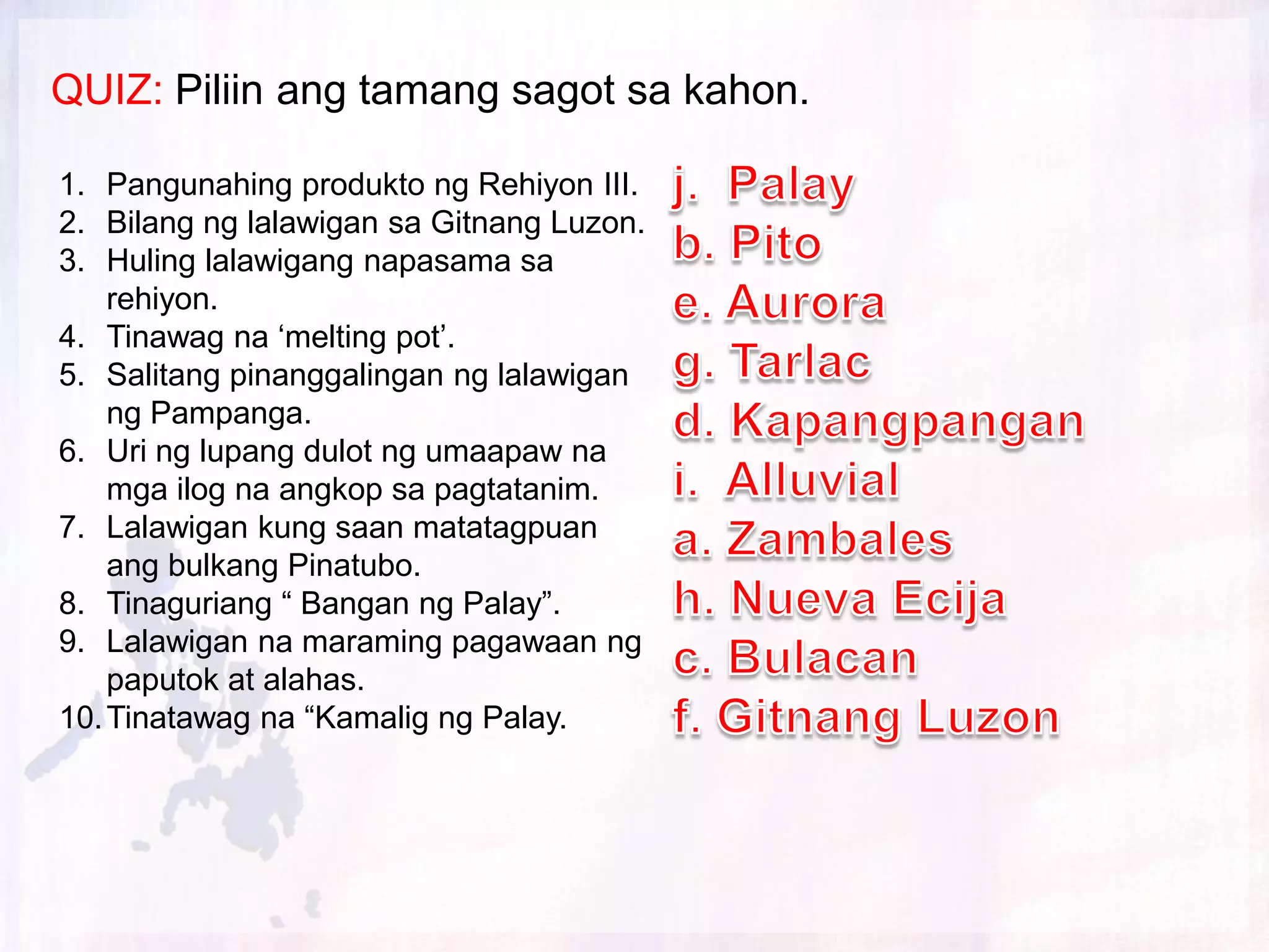 Rehiyon III- Gitnang Luzon | PPTX
