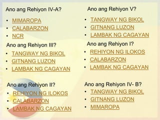 Rehiyon ng Pilipinas | PPTX