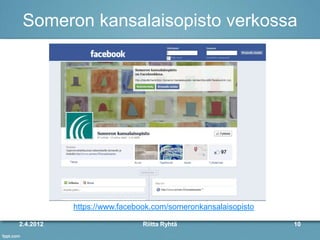 Sosiaalinen median Someron kansalaisopiston arjessa | PPT