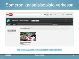 Sosiaalinen median Someron kansalaisopiston arjessa | PPT