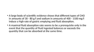 Rehydration solutions necessary for athelets | PPT