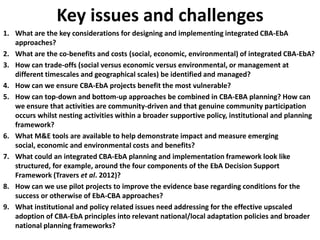 Integrating CBA and Ecosystem- based Approaches to Adaptation (EbA ...