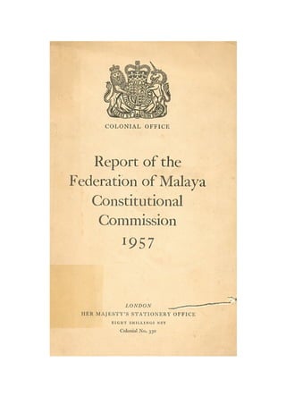 The Reid Commission Report 1957 | PDF