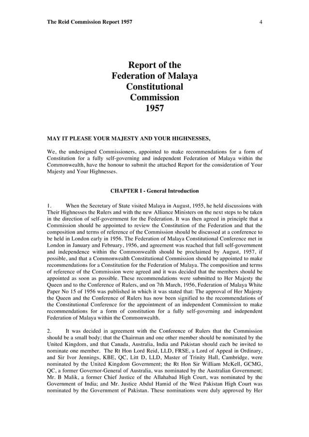 The Reid Commission Report 1957 | PDF