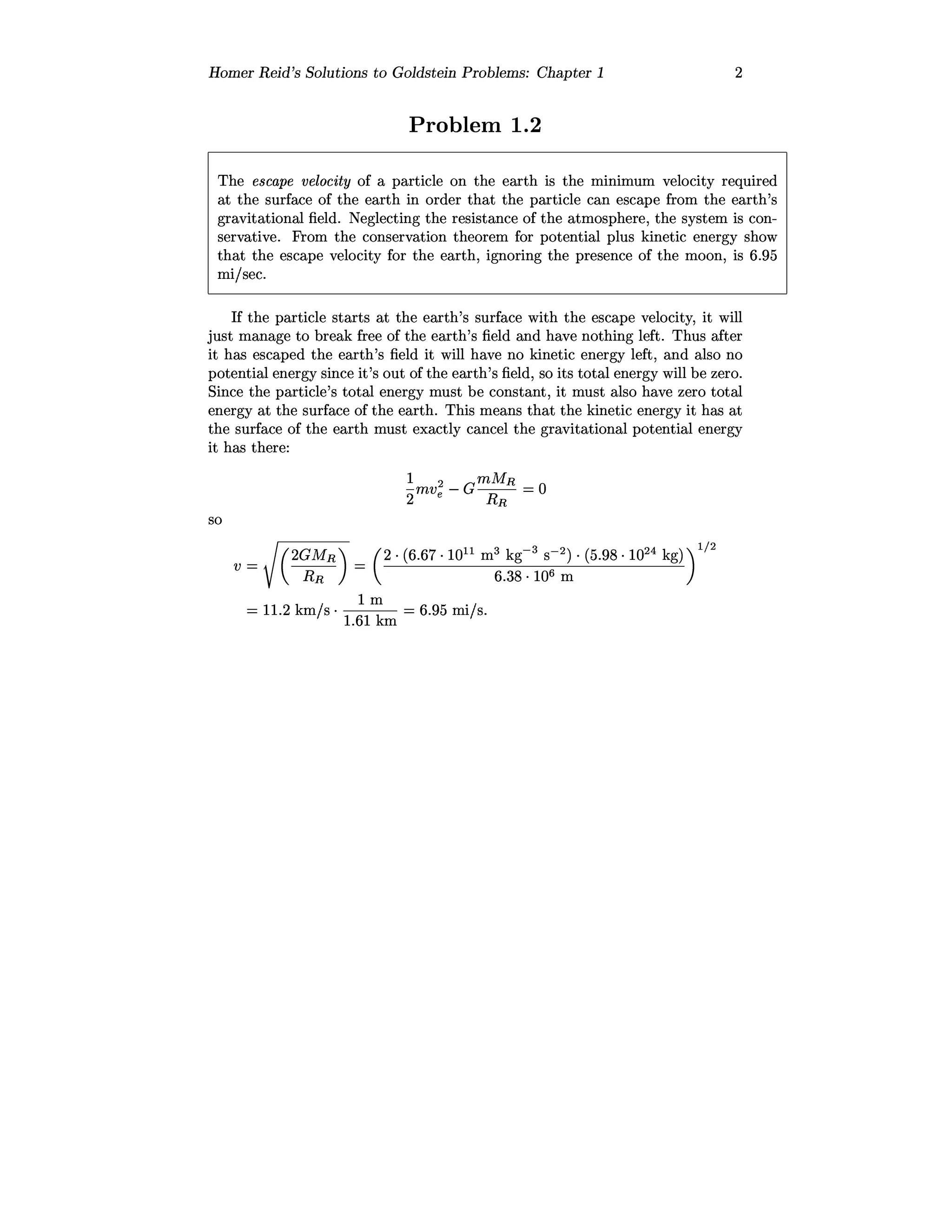 Reid Goldstein classical mechanics solution | PDF