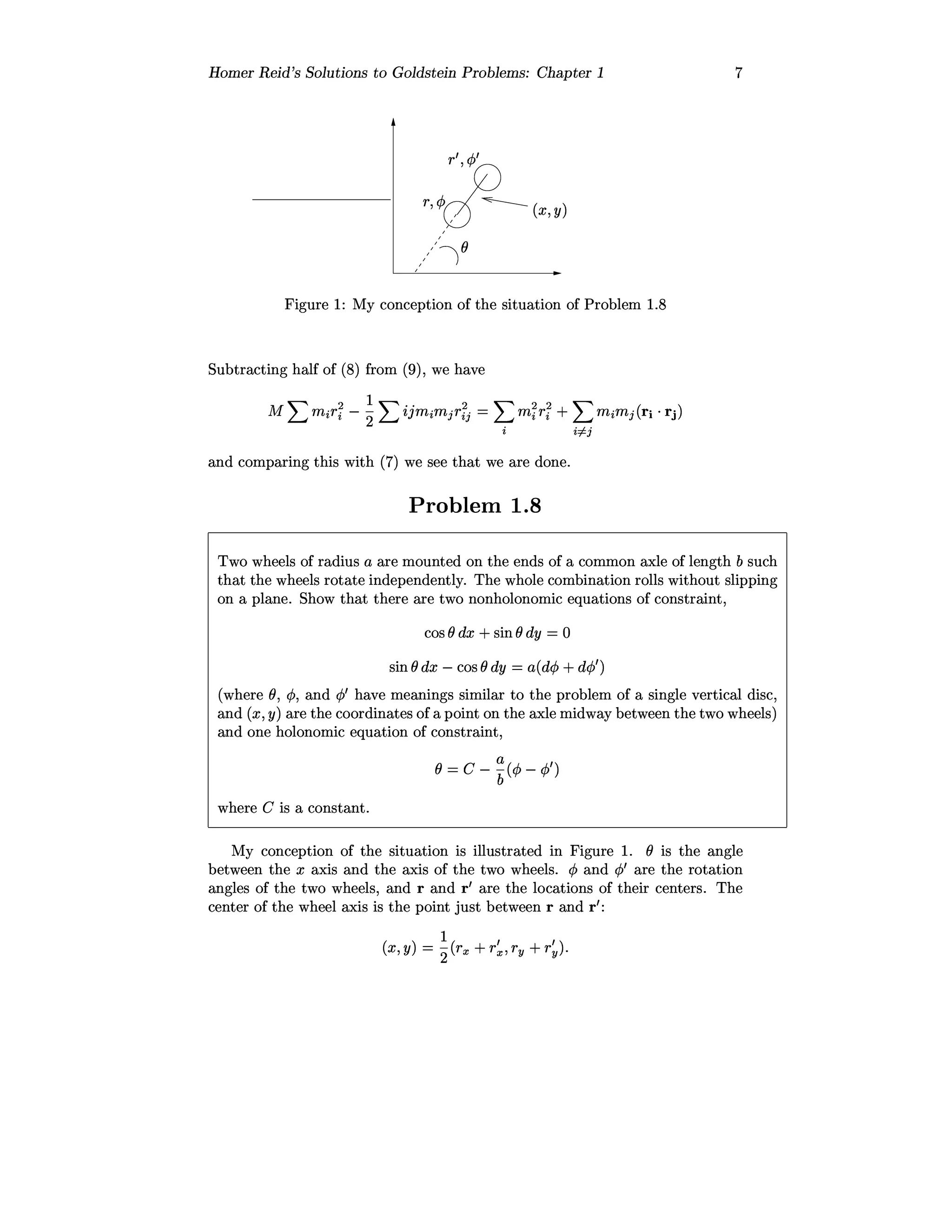 Reid Goldstein classical mechanics solution | PDF